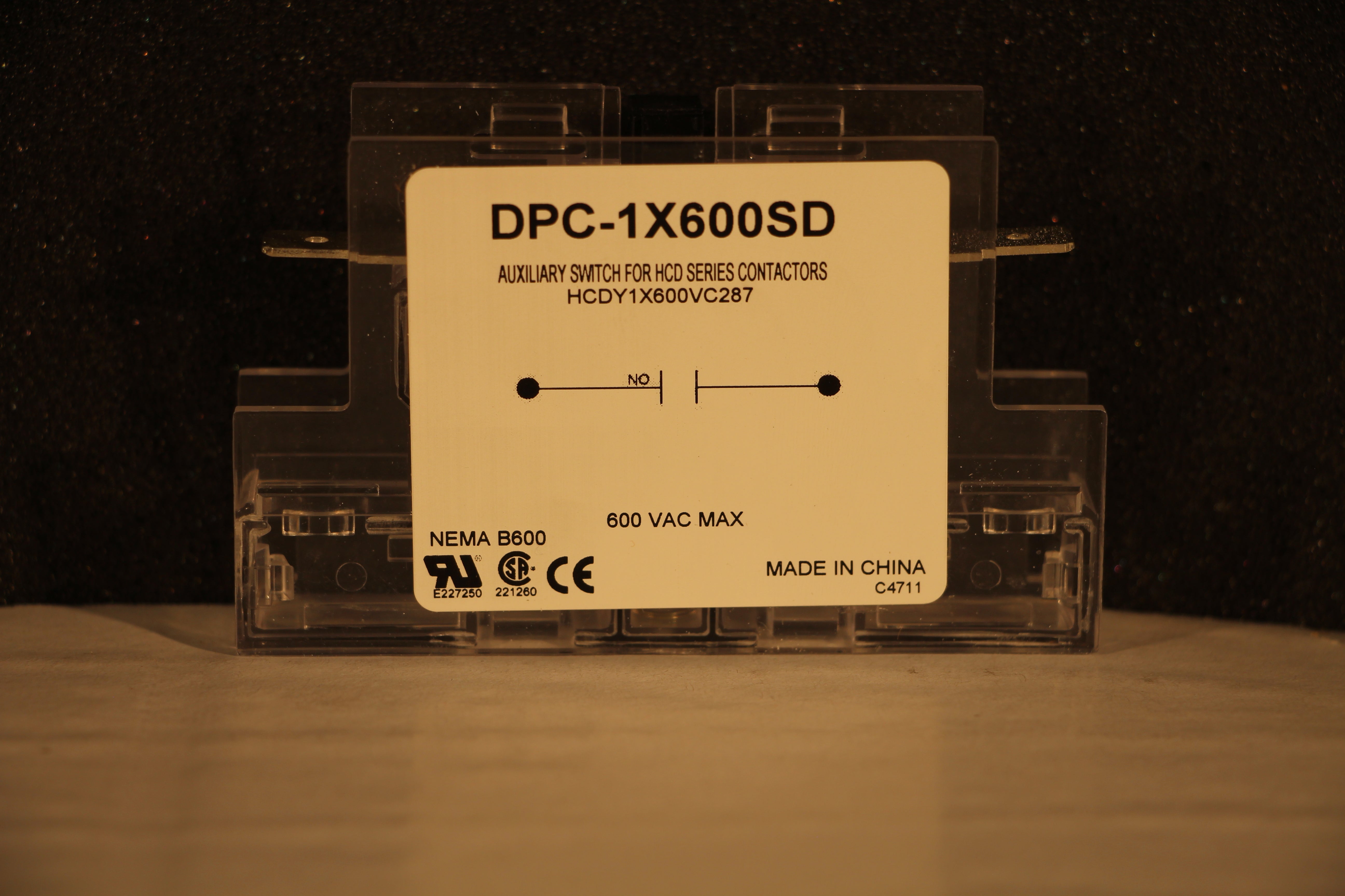 DPC-1X600SD - 1NO - W/.250 QC Terminals - Auxiliary Switch 75/90/120 ...