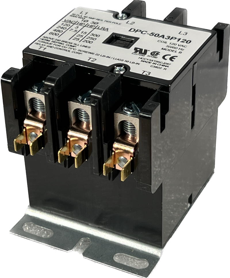 DPC-50A3P120 50 FLA. 3 Poles 120 Volts DEFINITE PURPOSE CONTACTOR - Relay