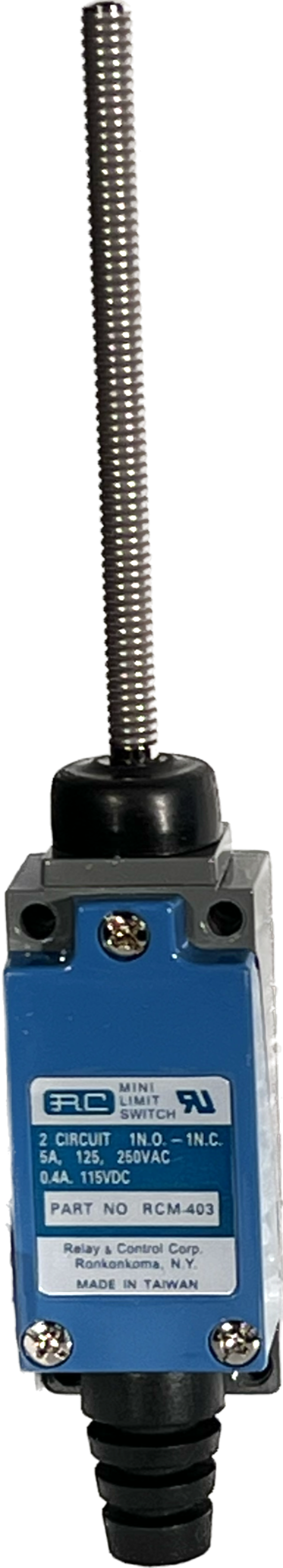 RCM-403 - 5 Amp Mini Limit Switch COIL SPRING ROD - Relay and Control Corp