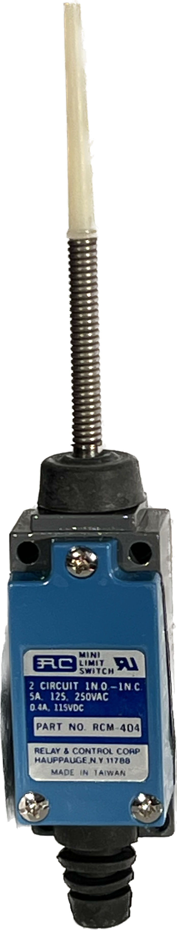 RCM-404 - 5 Amp Mini Limit Switch PLASTIC ROD - Relay and Control Corp