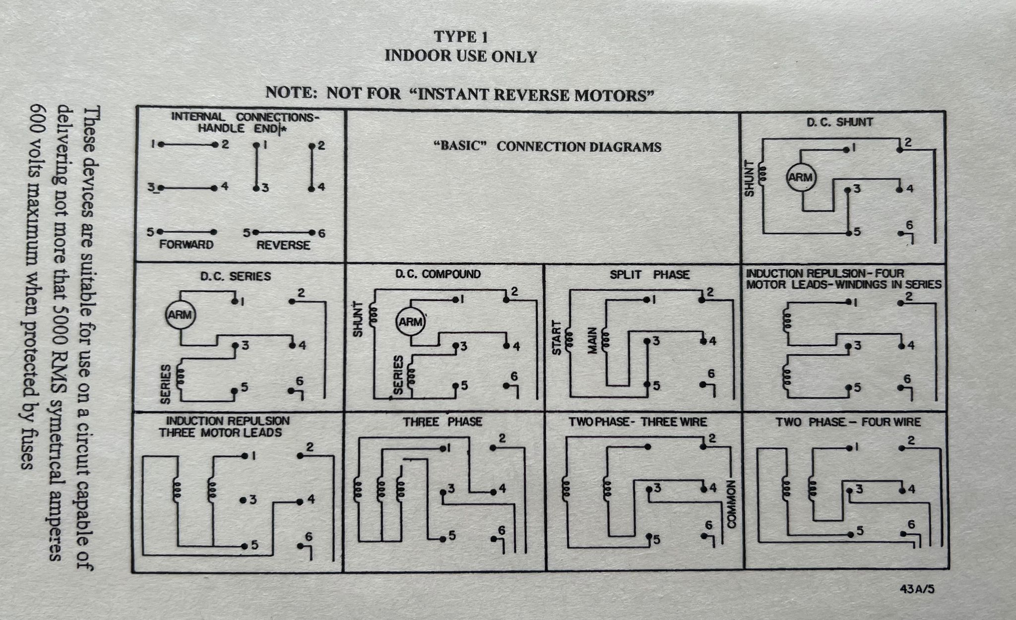 RS-5 - Reversing Drum Control - Relay and Control Corp