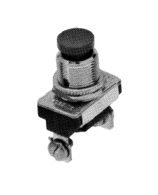 TPB-22 - Black Push Button SPST Normally Off Momentary Contacts - Relay