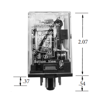 RCRP2CAC12 8 Pin 10Amp DPDT 12VAC Coil - Relay and Control Corp